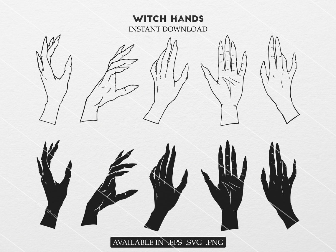 Witch Hand Svg, Magic Female Hand Svg, Mystical Svg, Witch Hands ...