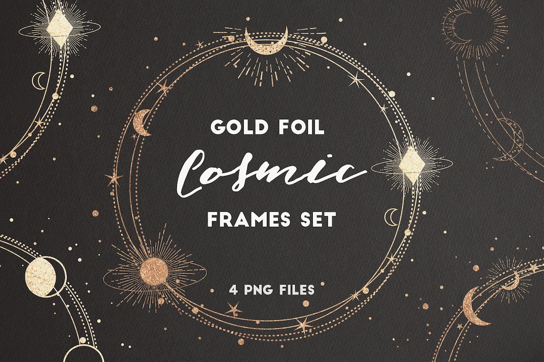 Gold Foil Circle Frames PNG | Magic Frames PNG | Gold Esoteric Frames ...