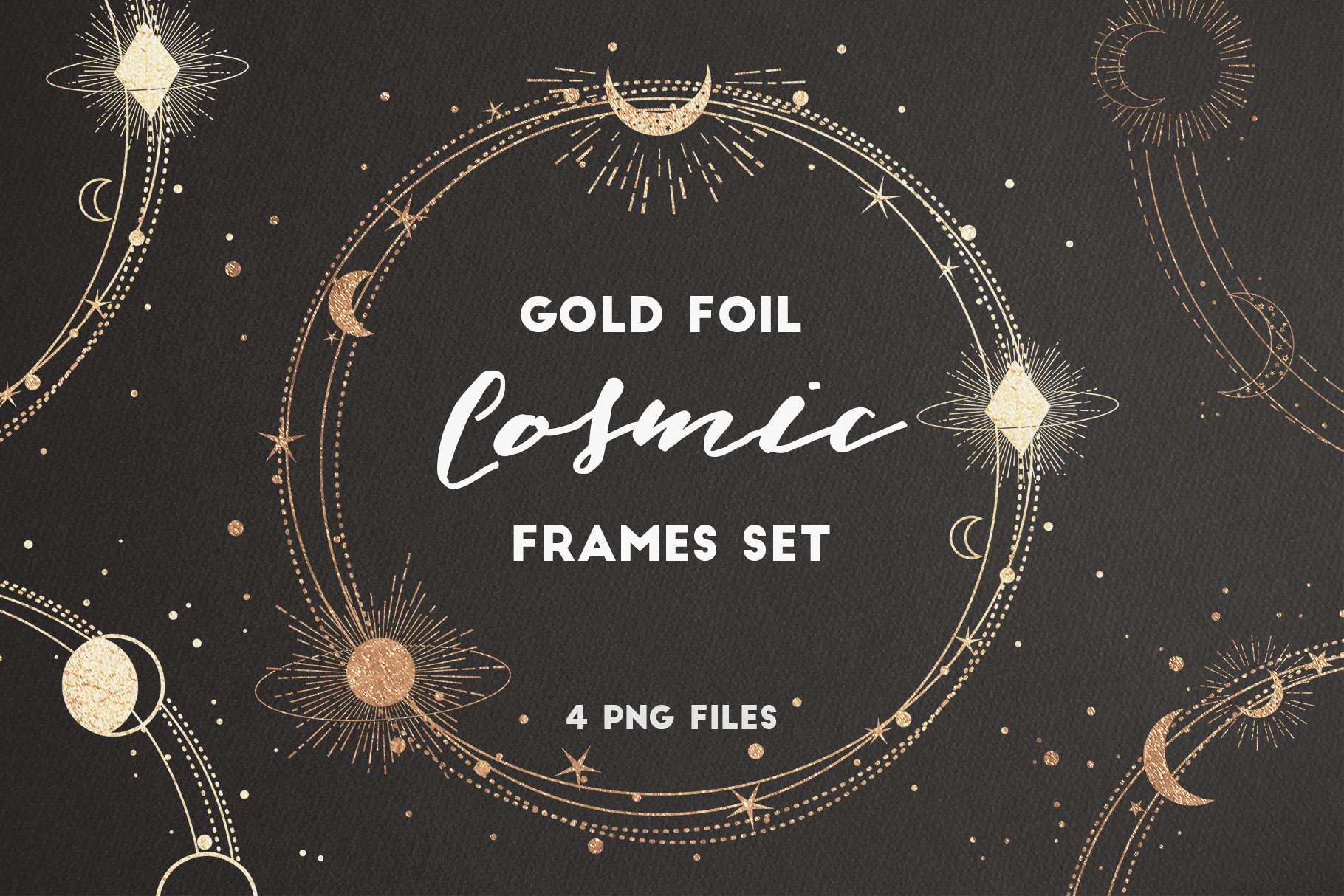 Gold Foil Circle Frames PNG | Magic Frames PNG | Gold Esoteric Frames ...