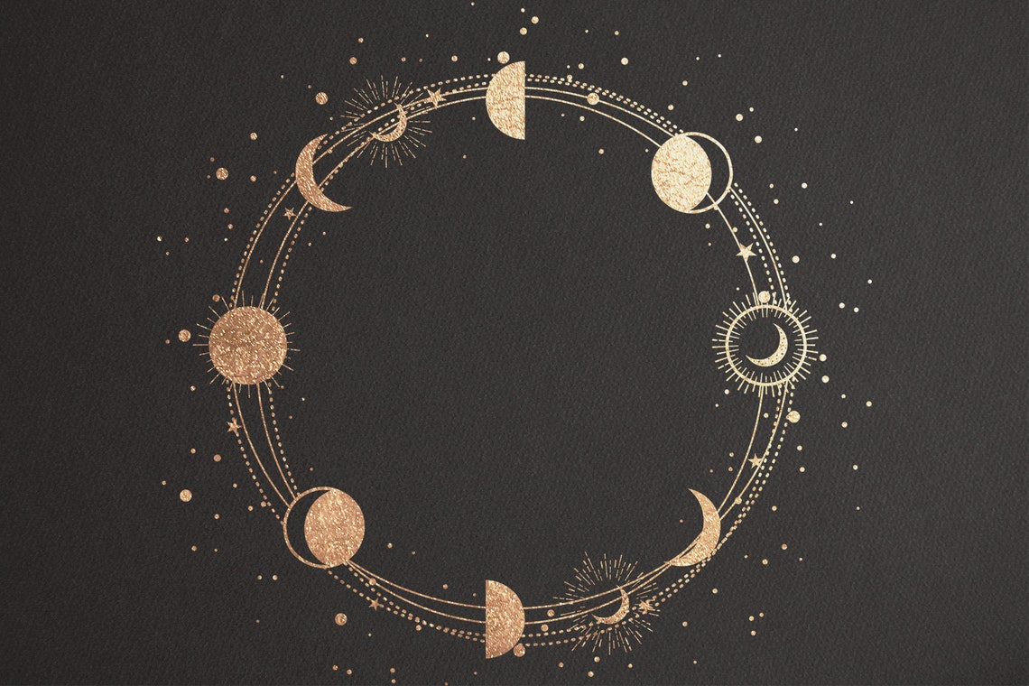 Gold Foil Circle Frames PNG | Magic Frames PNG | Gold Esoteric Frames ...