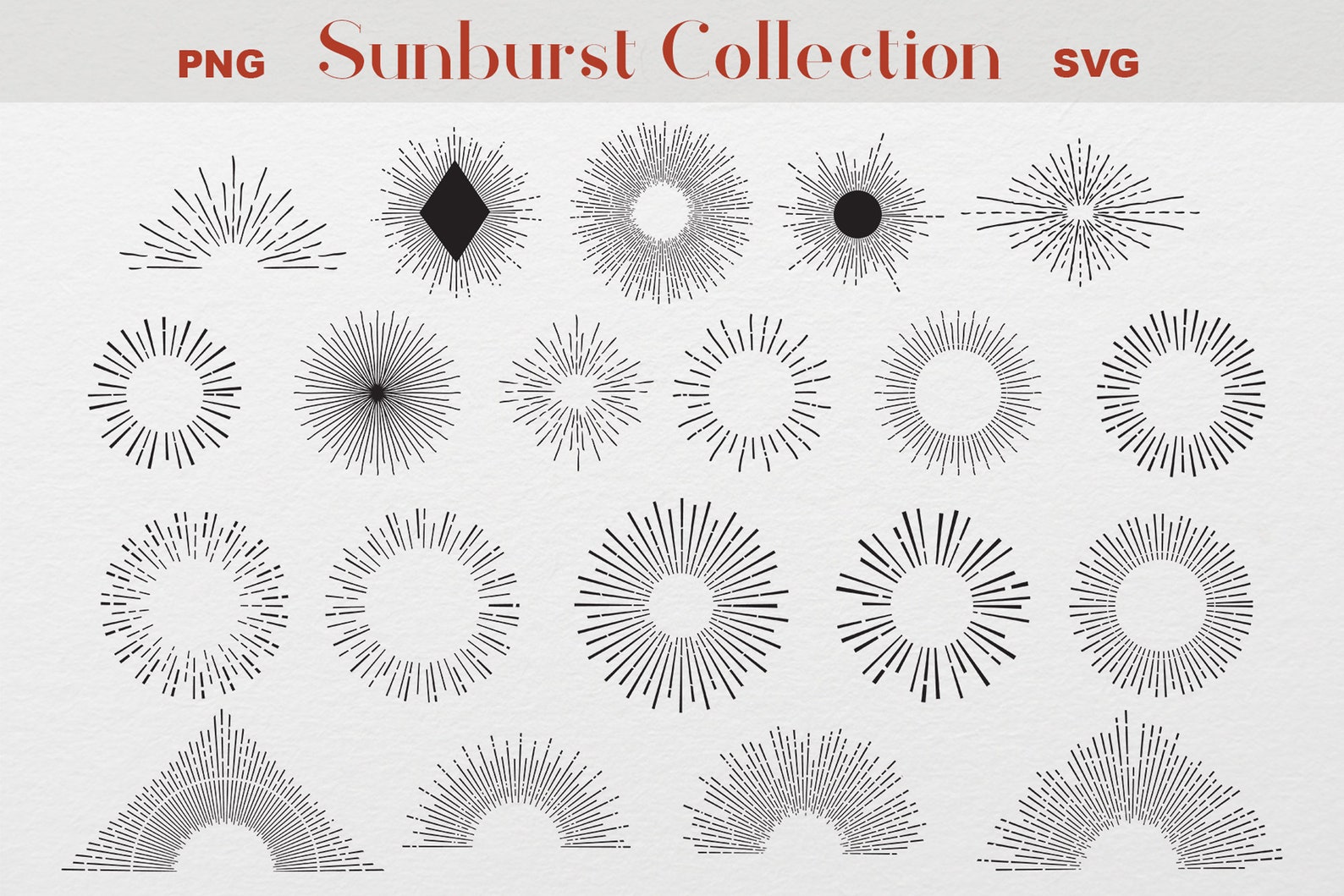 20 Sunburst SVG Bundle | Sunburst PNG | Sunburst Collection | Sunburst ...