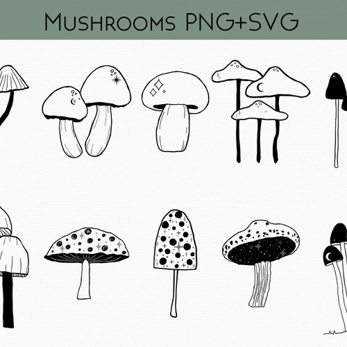 Mushroom Svg Bundle Mystical Svg Magic Mushrooms Svg - Etsy