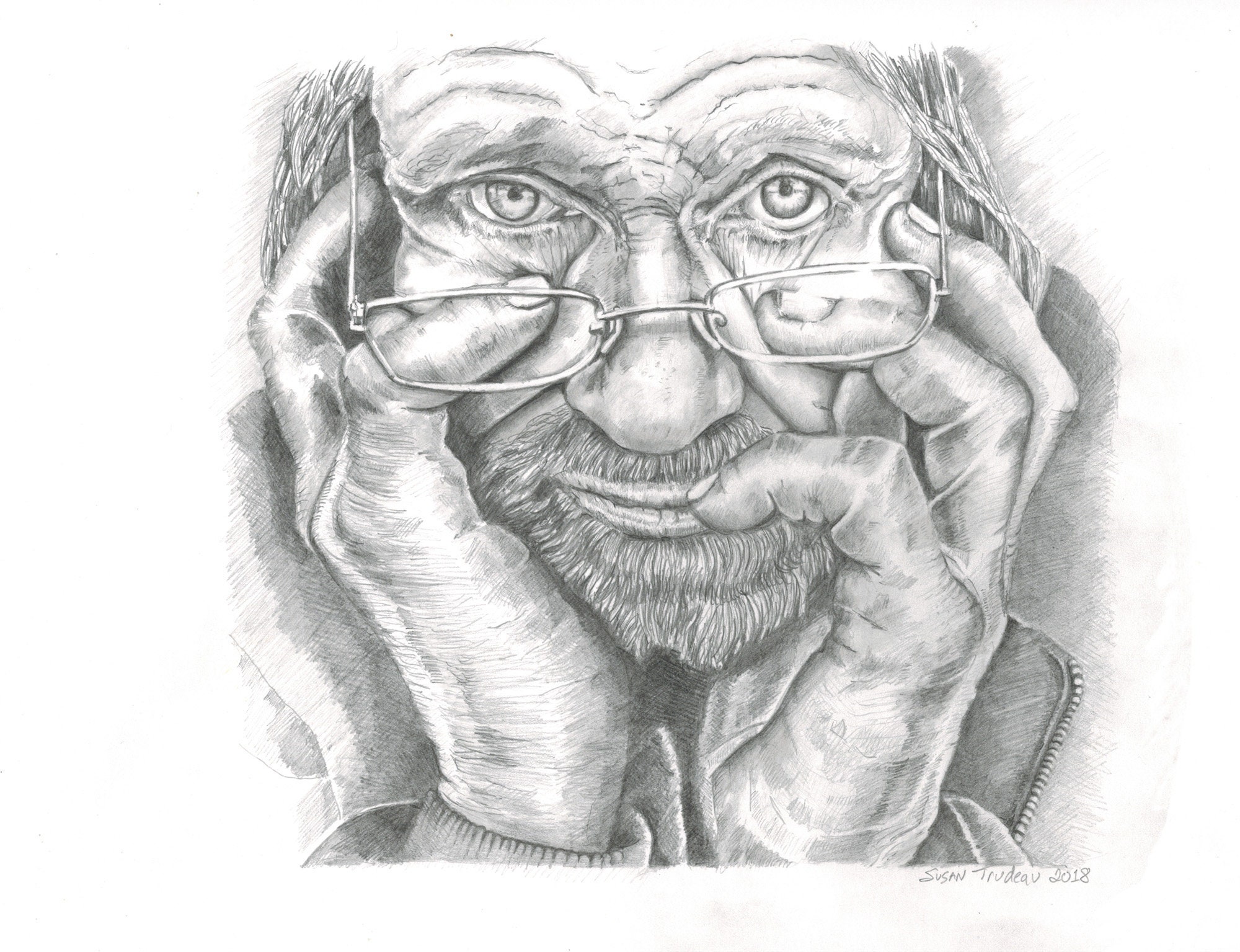 Thoughtful Man pencil Graphite Drawing portrait realistic Drawing Man realistic Old Man Face Drawing Etsy