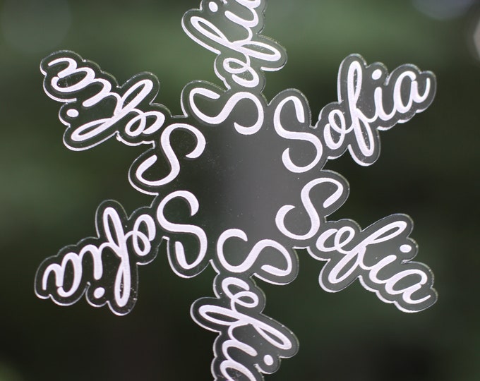 Custom Snowflake Name Ornament, Personalized Shatterproof Acrylic ...