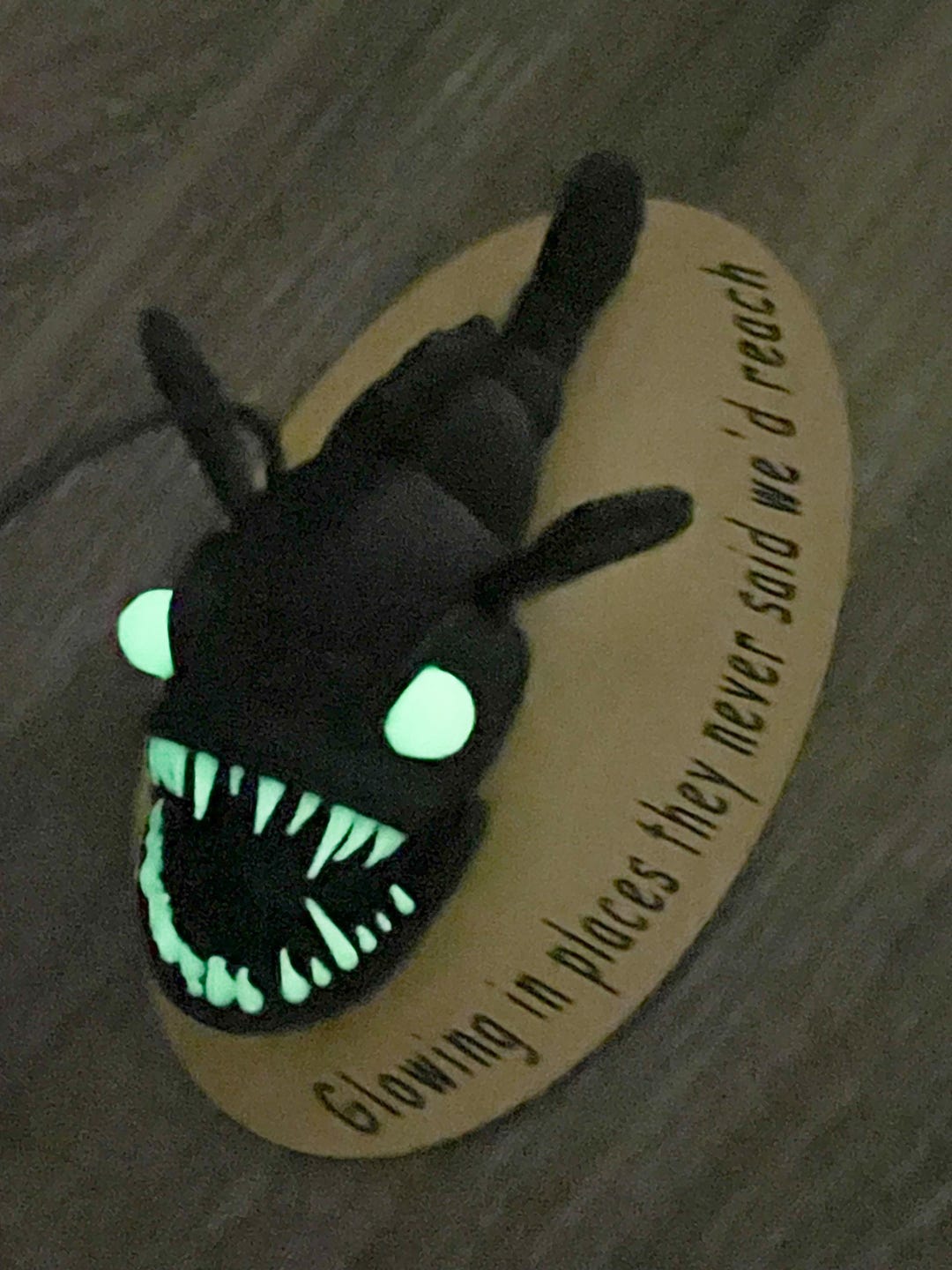 Angler Fish Decor With Engraved Display, Glow in the Dark, Desk Buddy ...