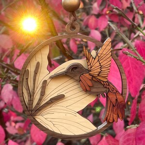 Hummingbird Ornament, 3D Hummingbird, Heirloom Wood Nature Ornament ...