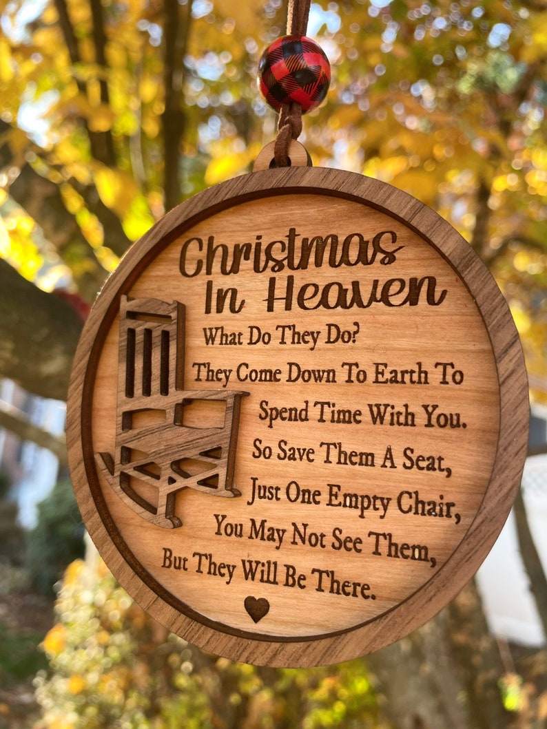 Memorial Ornament Empty Chair Christmas in Heaven - Etsy