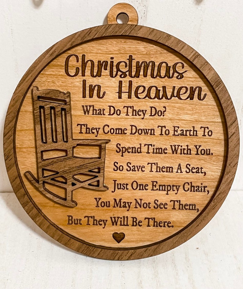 Memorial Ornament Empty Chair Christmas in Heaven - Etsy