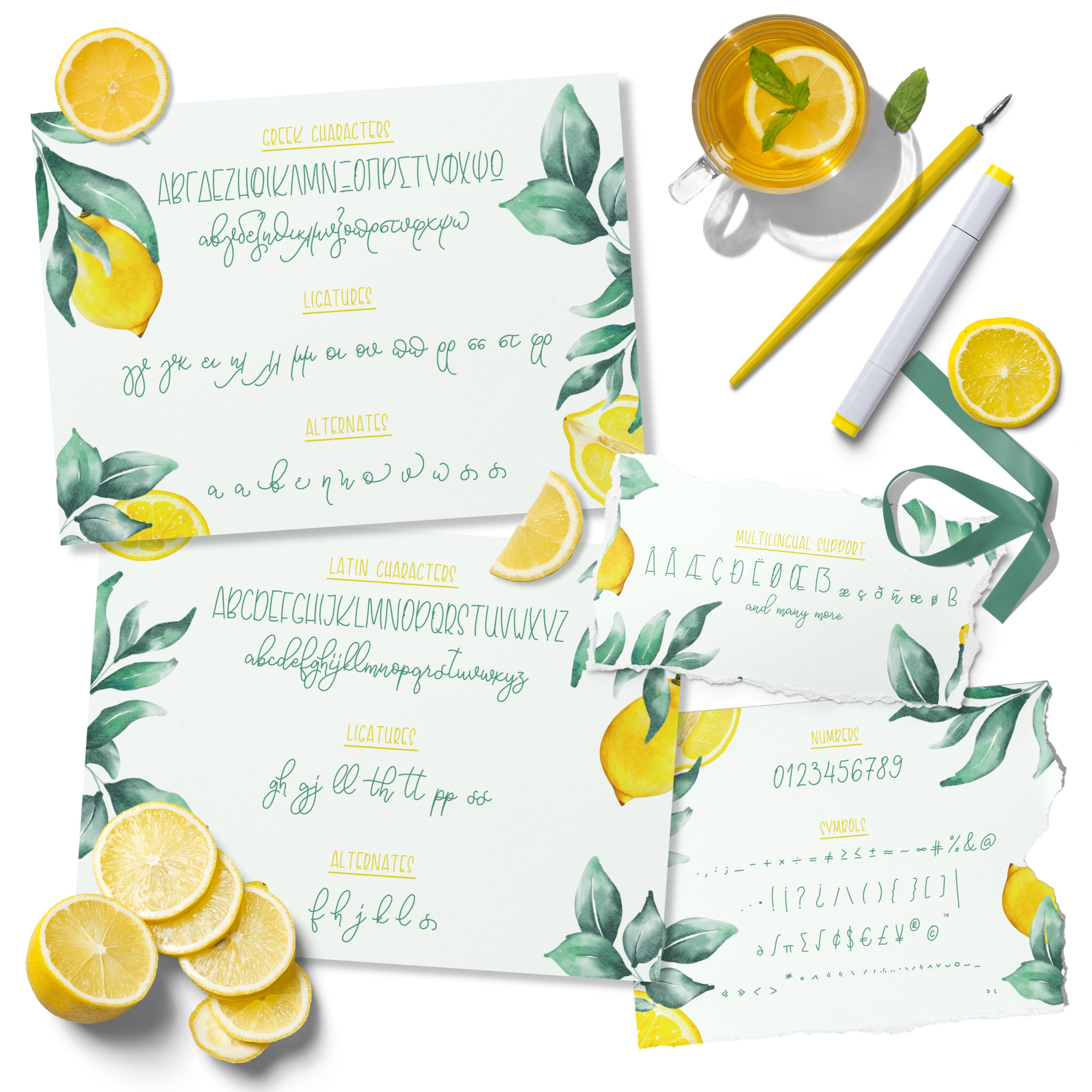 Digital Full-featured Handwritten Greek Calligraphy Script Multilingual ...