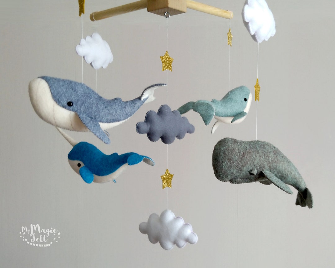 Baby Mobile Whales Crib Mobile Whale Nursery Ocean Decor - Etsy
