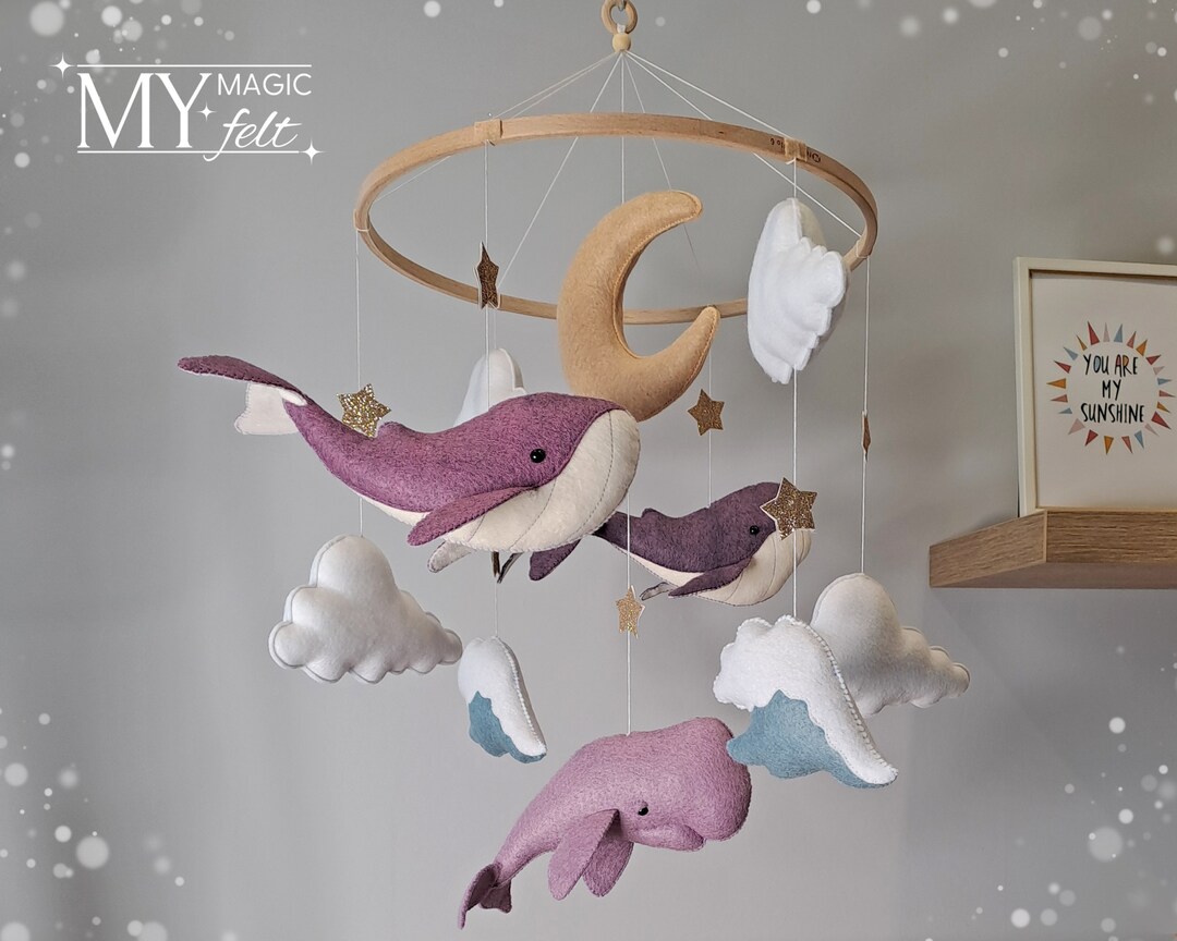 Ocean Baby Crib Mobile Whales - Nautical Nursery Mobile Hanging - Under ...