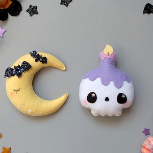 Cute Halloween Ornaments Felt Halloween Plushies Spooky Ornaments Goth ...