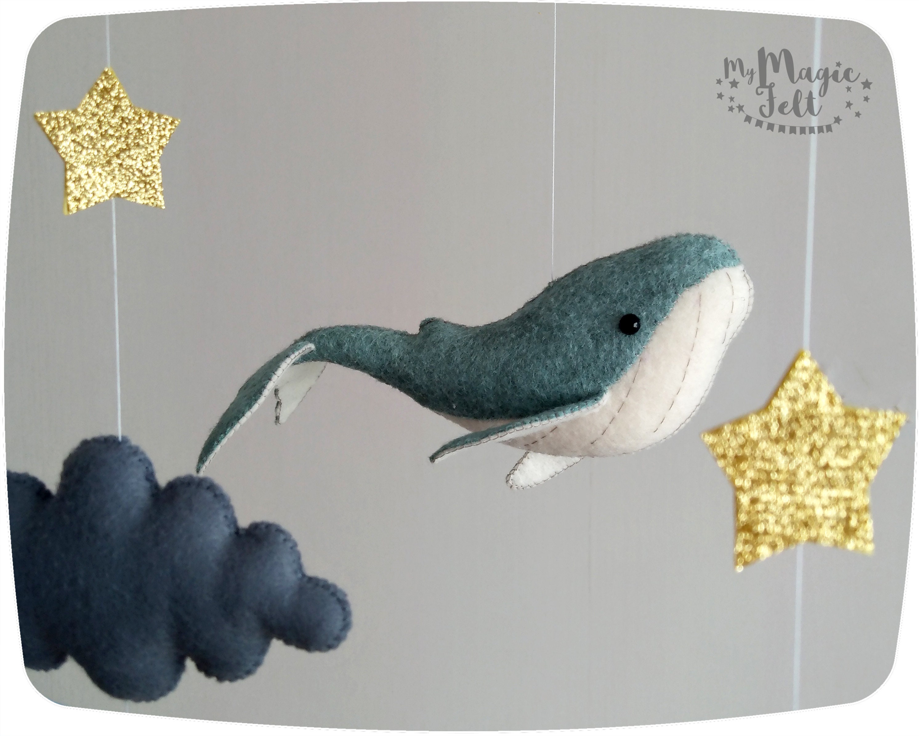 Baby mobile whales Crib mobile whale Nursery mobile Gray baby | Etsy