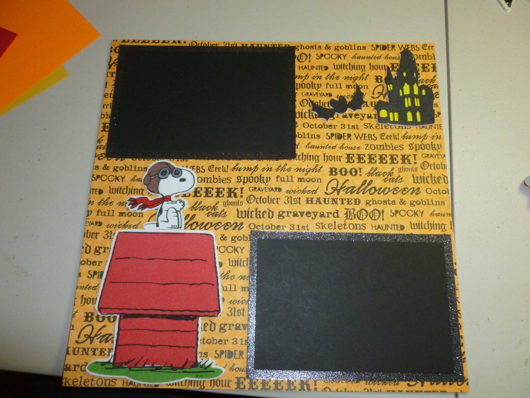 Snoopy/peanuts Halloween Theme Scrapbook Page Layouts 4- 12x12 Layouts ...