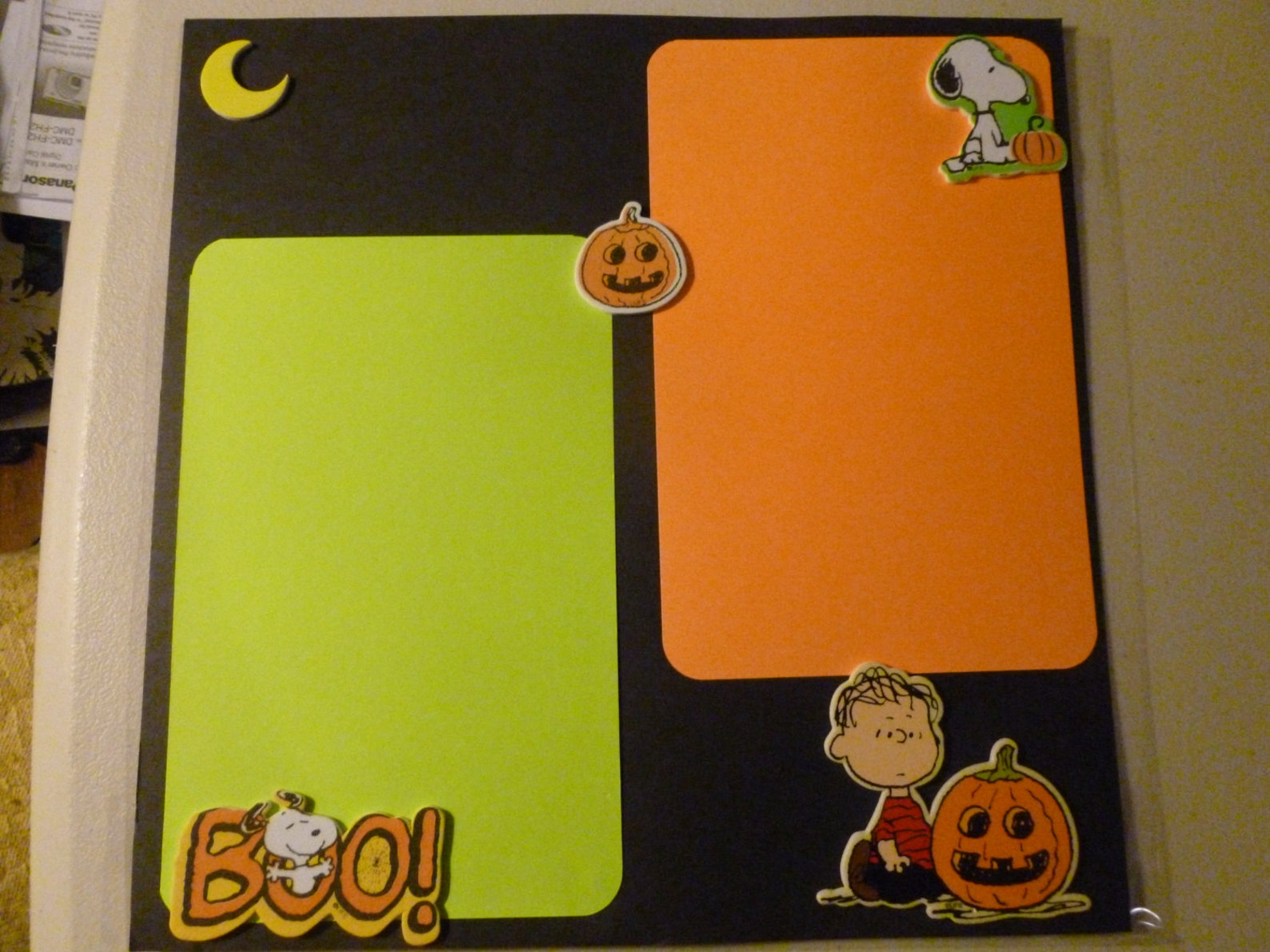 Snoopy/peanuts Halloween Theme Scrapbook Page Layouts 4- 12x12 Layouts ...