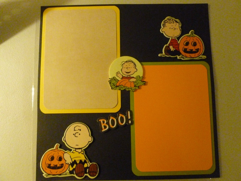 Snoopy/peanuts Halloween Theme Scrapbook Page Layouts 4- 12x12 Layouts ...