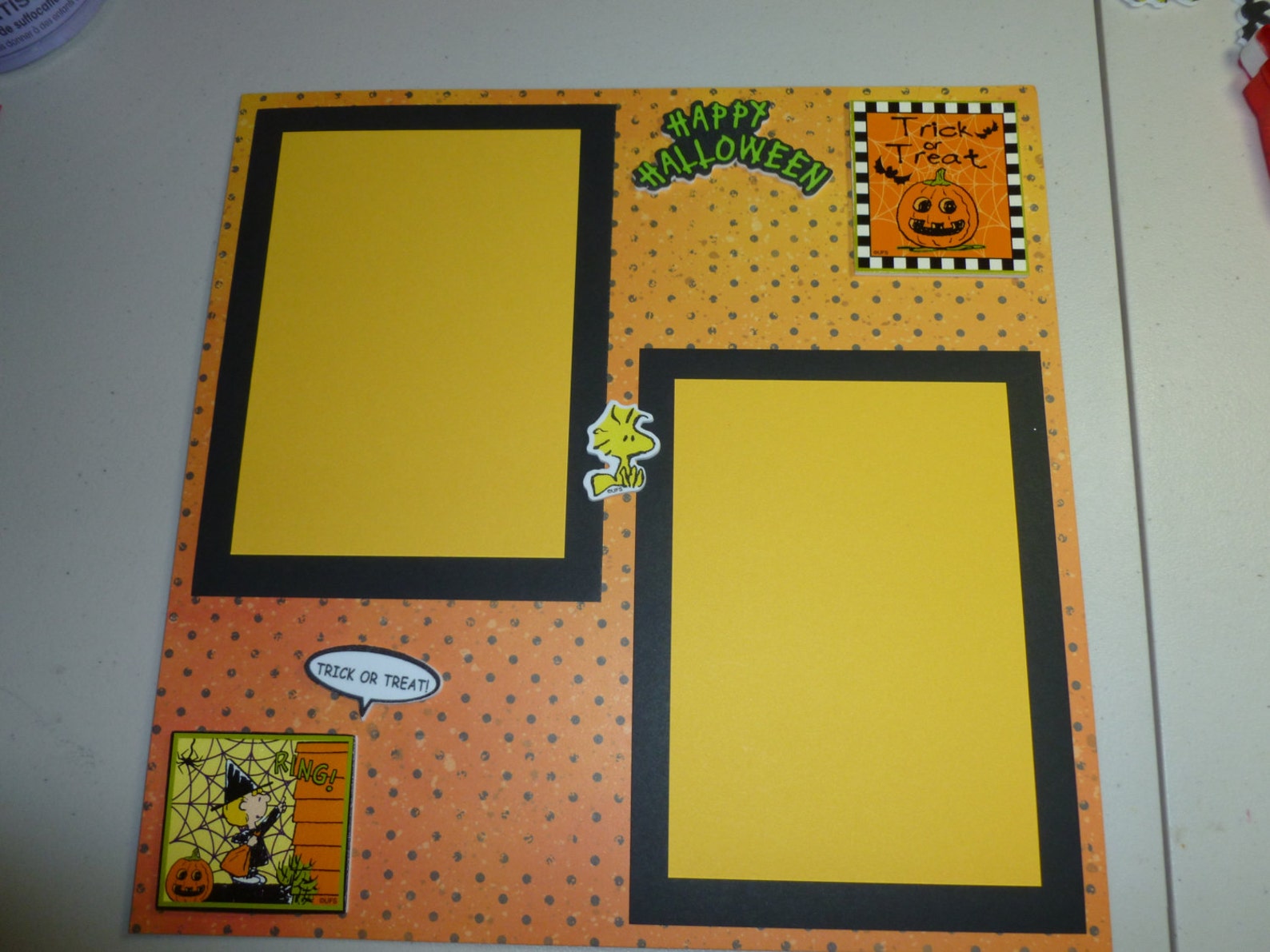 Snoopy/peanuts Halloween Theme Scrapbook Page Layouts 4- 12x12 Layouts ...