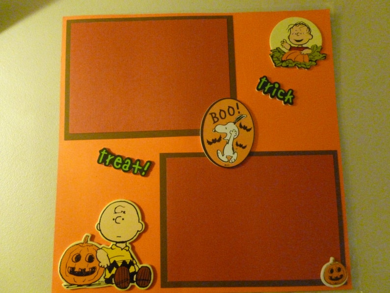 Snoopy/peanuts Halloween Theme Scrapbook Page Layouts 4- 12x12 Layouts ...