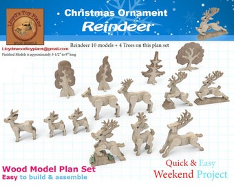 Wood Reindeer Pattern | Etsy