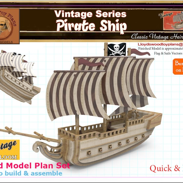 Pirate Ship Blueprint - Etsy