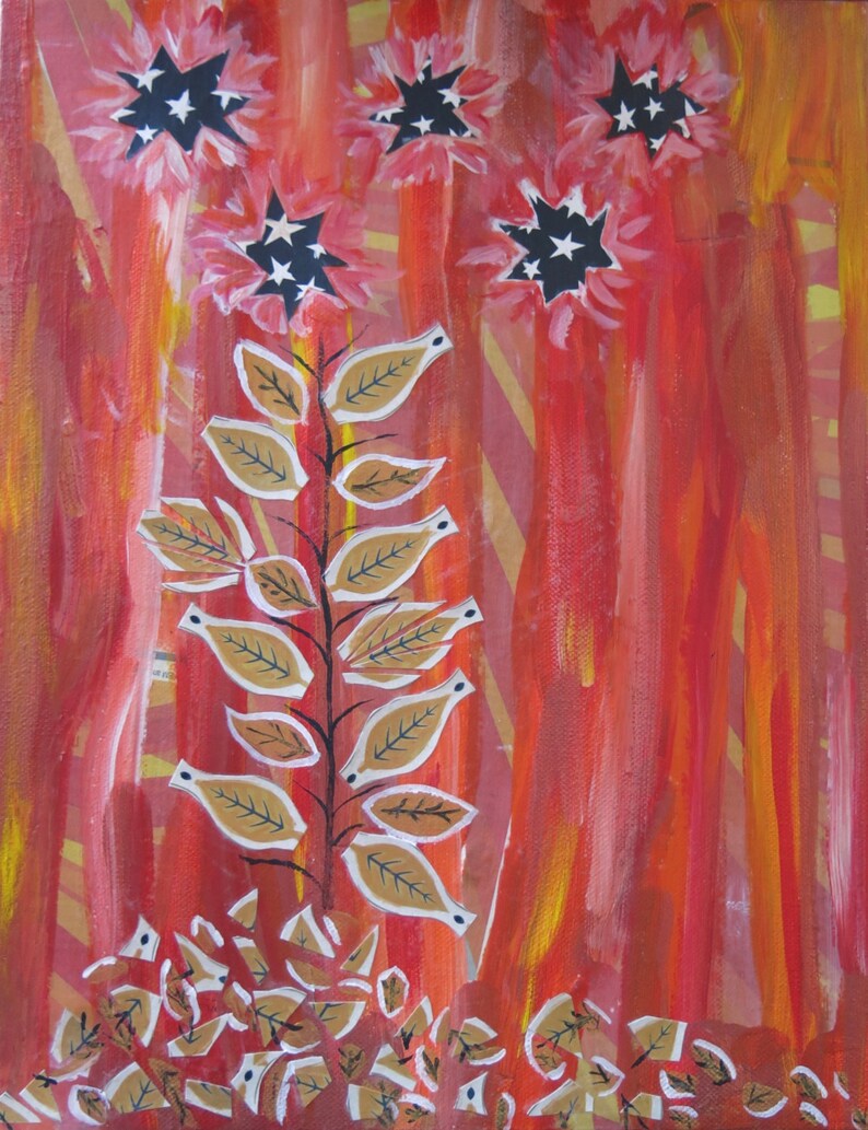 Mixed Media Collage Art "pear Tree" - Etsy