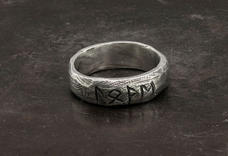 Custom RUNE VIKING RING in Silver. Your Own Personalized Ring. - Etsy