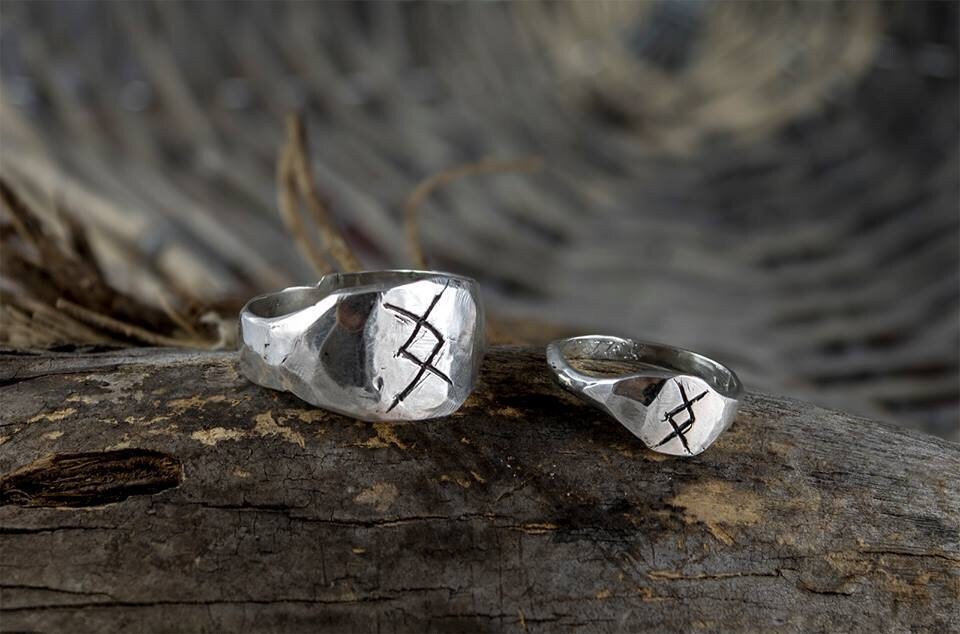 Custom RUNE VIKING RING in Silver. Your Own Personalized Ring. - Etsy