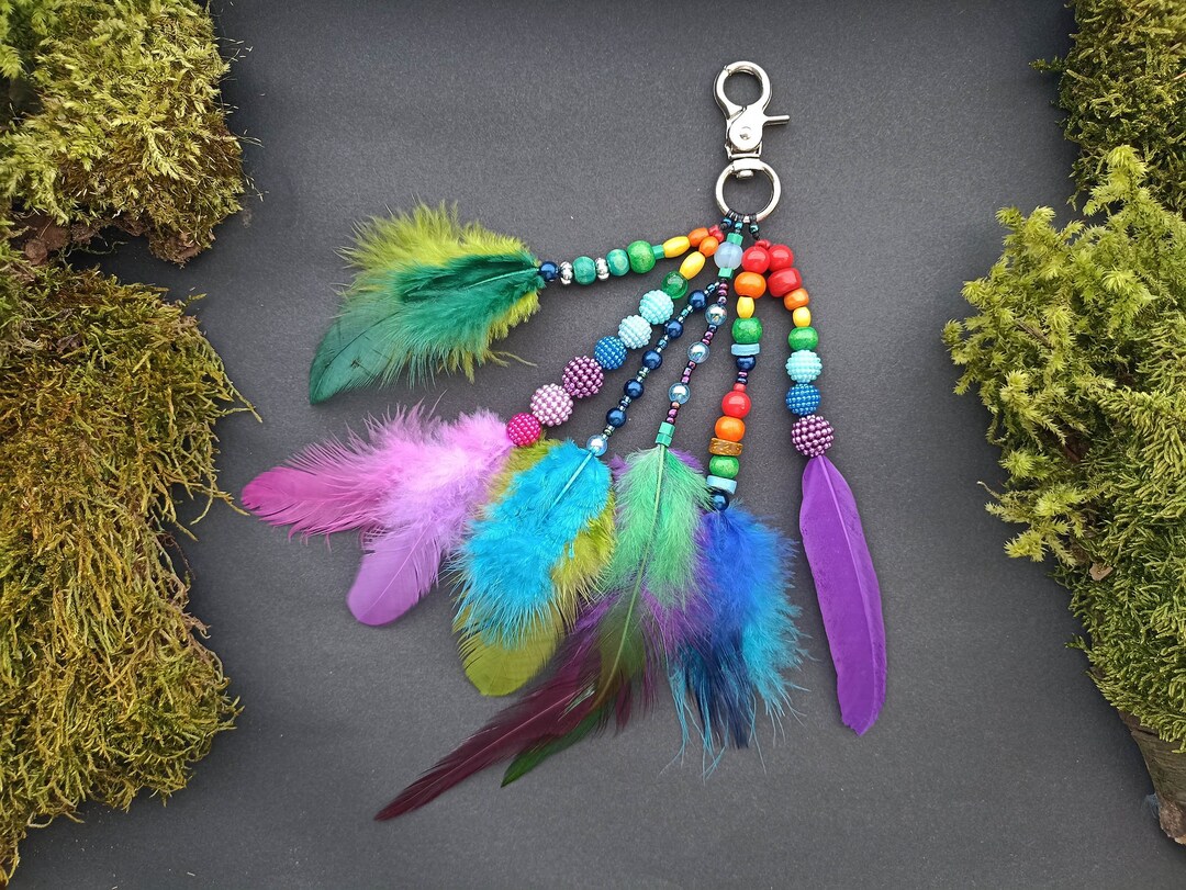 Rainbow Key Chain Charm Hippie Free Spirit Spiritual Accessory Beach ...
