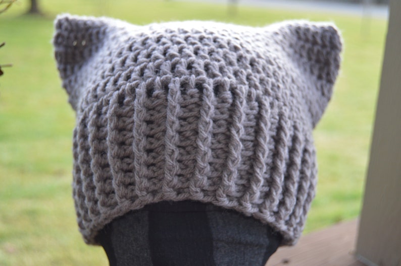 PATTERN PDF DOWNLOAD Crochet No-sew Square Cat Hat Adult - Etsy Canada