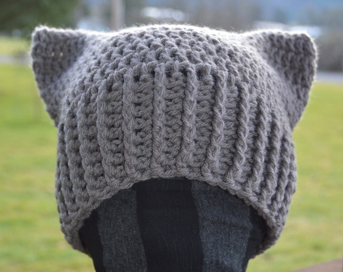 PATTERN PDF DOWNLOAD Crochet No-sew Square Cat Hat Adult Size - Etsy