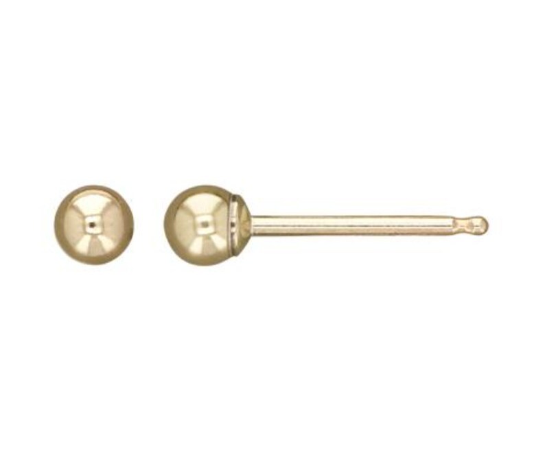 14k GF 3mm Ball Stud Earrings | Etsy