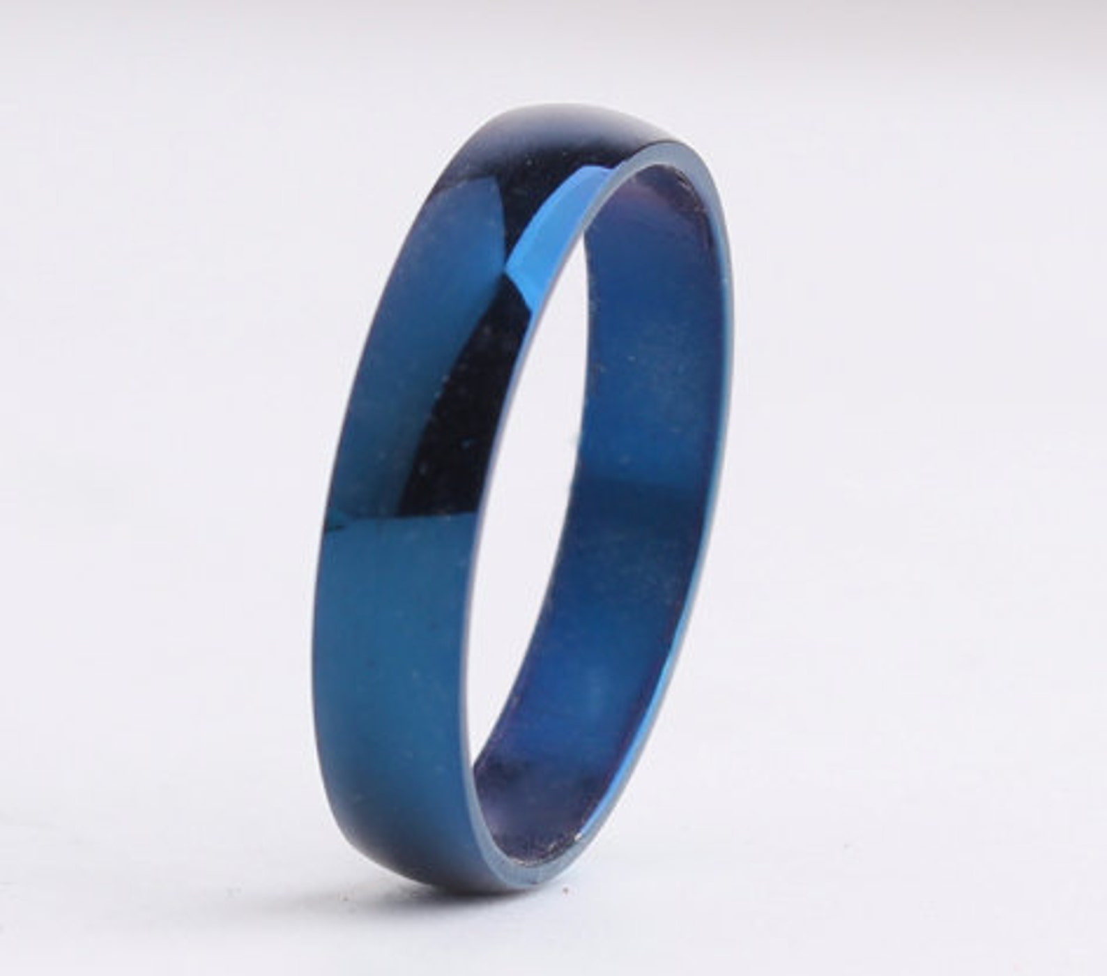 Polished Blue Stainless Steel Finger/thumb Ring Free - Etsy
