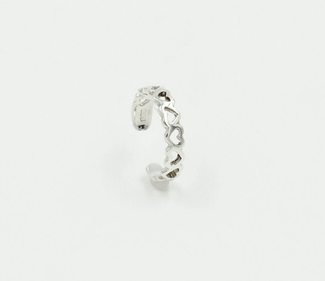 Silver Hearts Toe Ring 925 Sterling Silver - Etsy