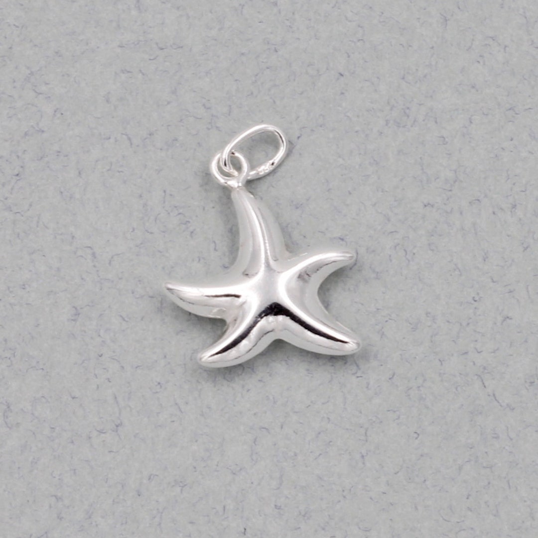 Puff Starfish 925 Sterling Silver Double Sided - Etsy UK