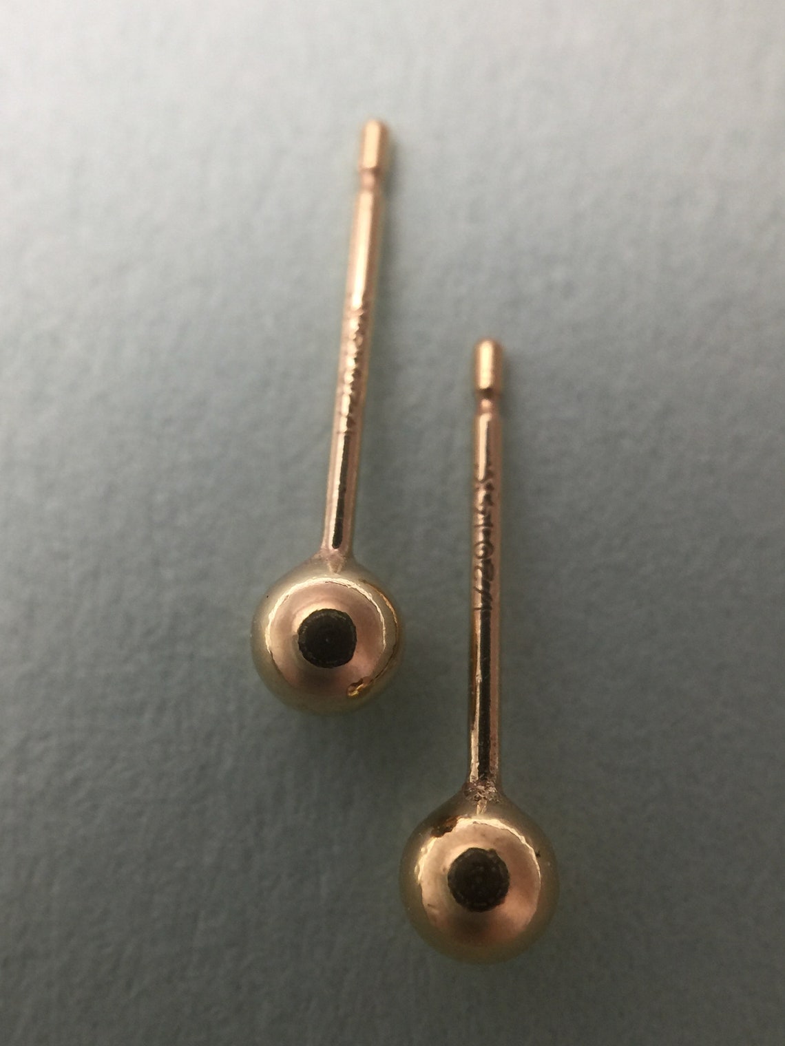 14k GF 3mm Ball Stud Earrings | Etsy
