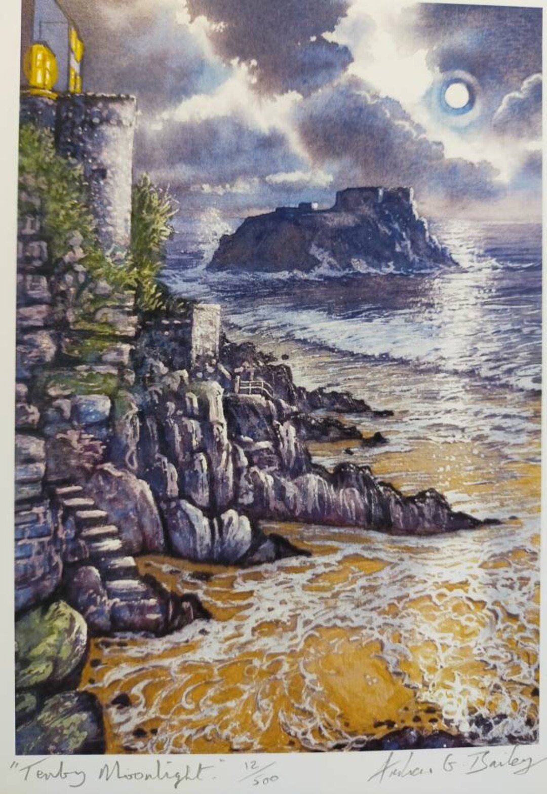 Tenby Moon Print. Signed and Numbered Limited Edition. Tenby Picture ...