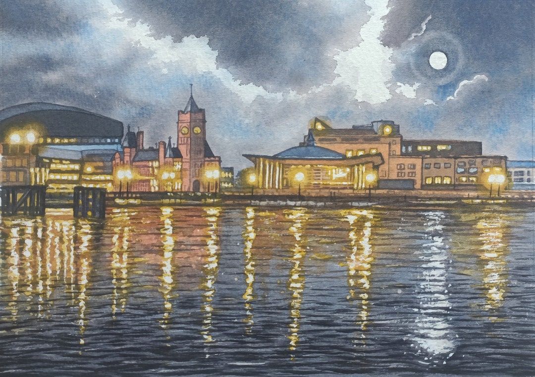 Cardiff Bay, Limited and Signed Print. Paintings by Andrew Bailey ...