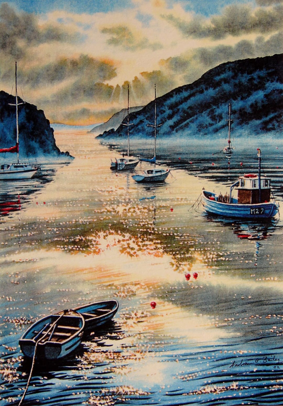 Solva Tranquil Harbour. A Signed Numbered Print Published - Etsy