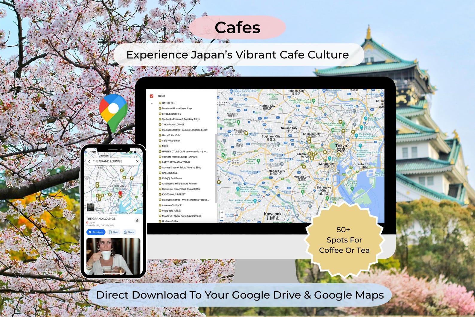 Complete Japan Travel Map & Guide | Google Map | My Maps - Etsy