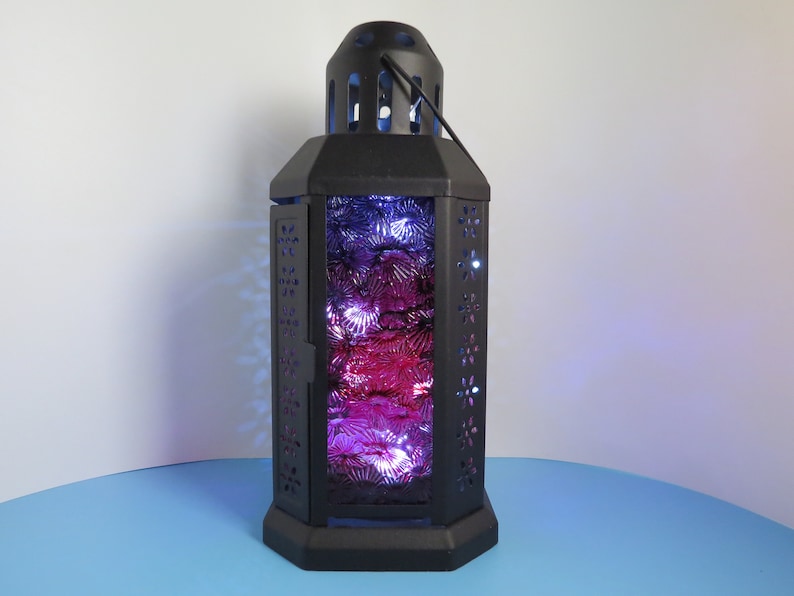 3196 northern Lights Candle Lantern Fused - Etsy