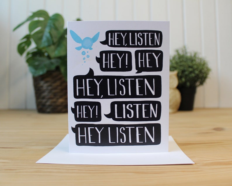 Legend of Zelda Birthday Card // Legend of Zelda Greeting Card // Navi ...