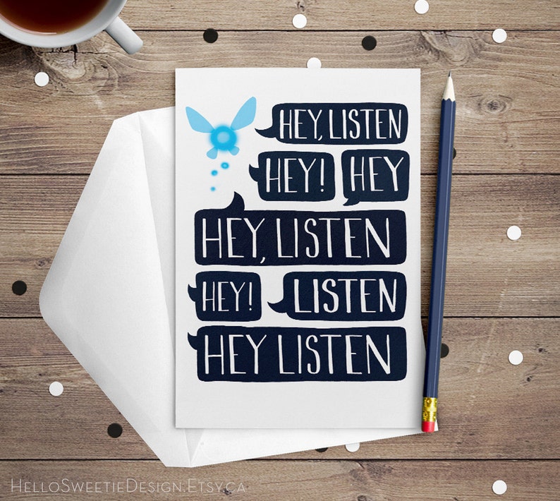 Legend of Zelda Birthday Card // Legend of Zelda Greeting Card // Navi ...