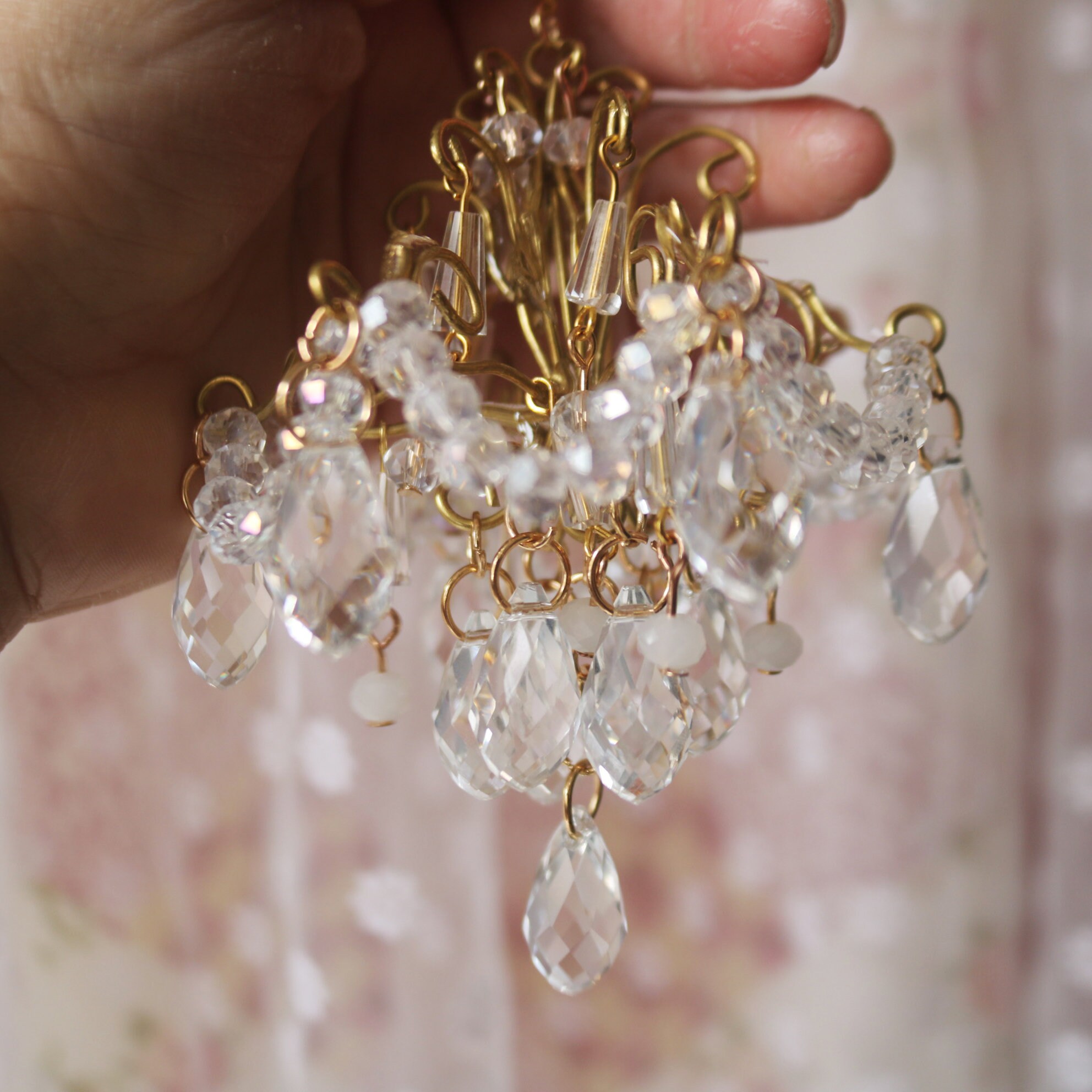 Car Crystal Suncatcher, Mini Chandelier for Car Mirrors - Handmade ...
