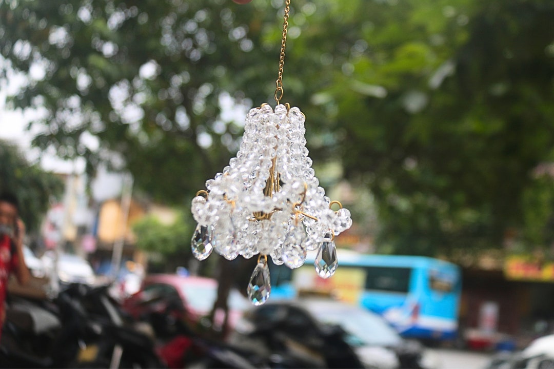 Crystal Chandelier Suncatcher for Car - Mini Car Hanging Ornaments ...