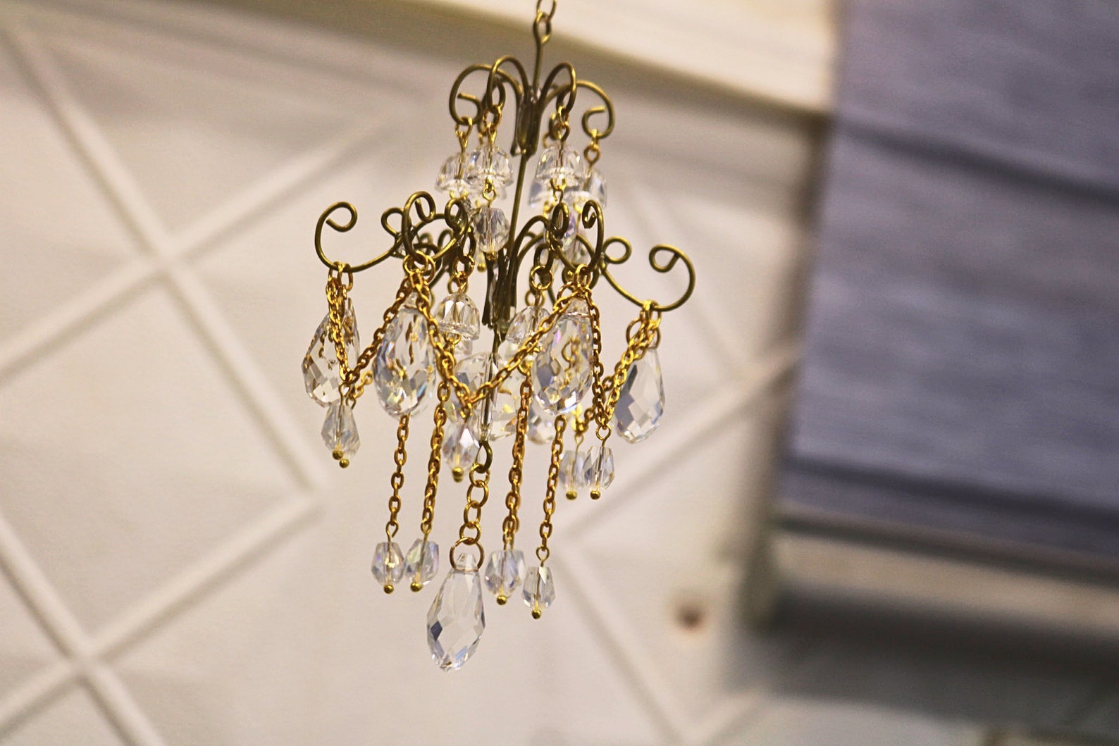 Luxury Miniature Chandelier Clear Crystal Beads Wind Chimes - Etsy