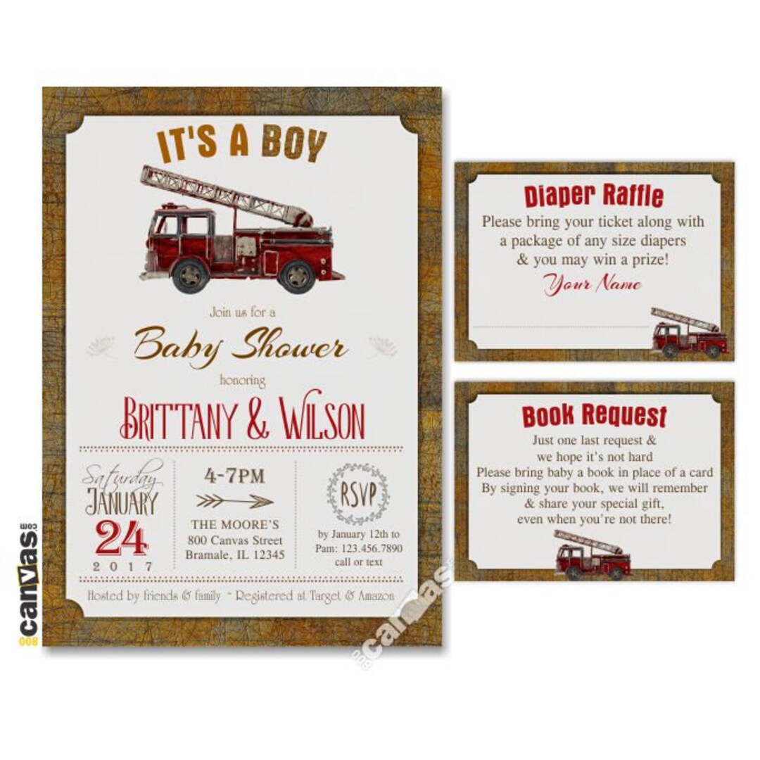 Firefighter Baby Shower Firefighter Boy Baby Shower - Etsy