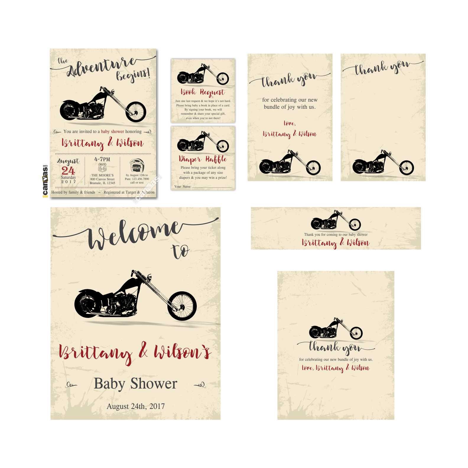Motorcycle Baby Shower MOTORBIKE Shower Invitation It's - Etsy