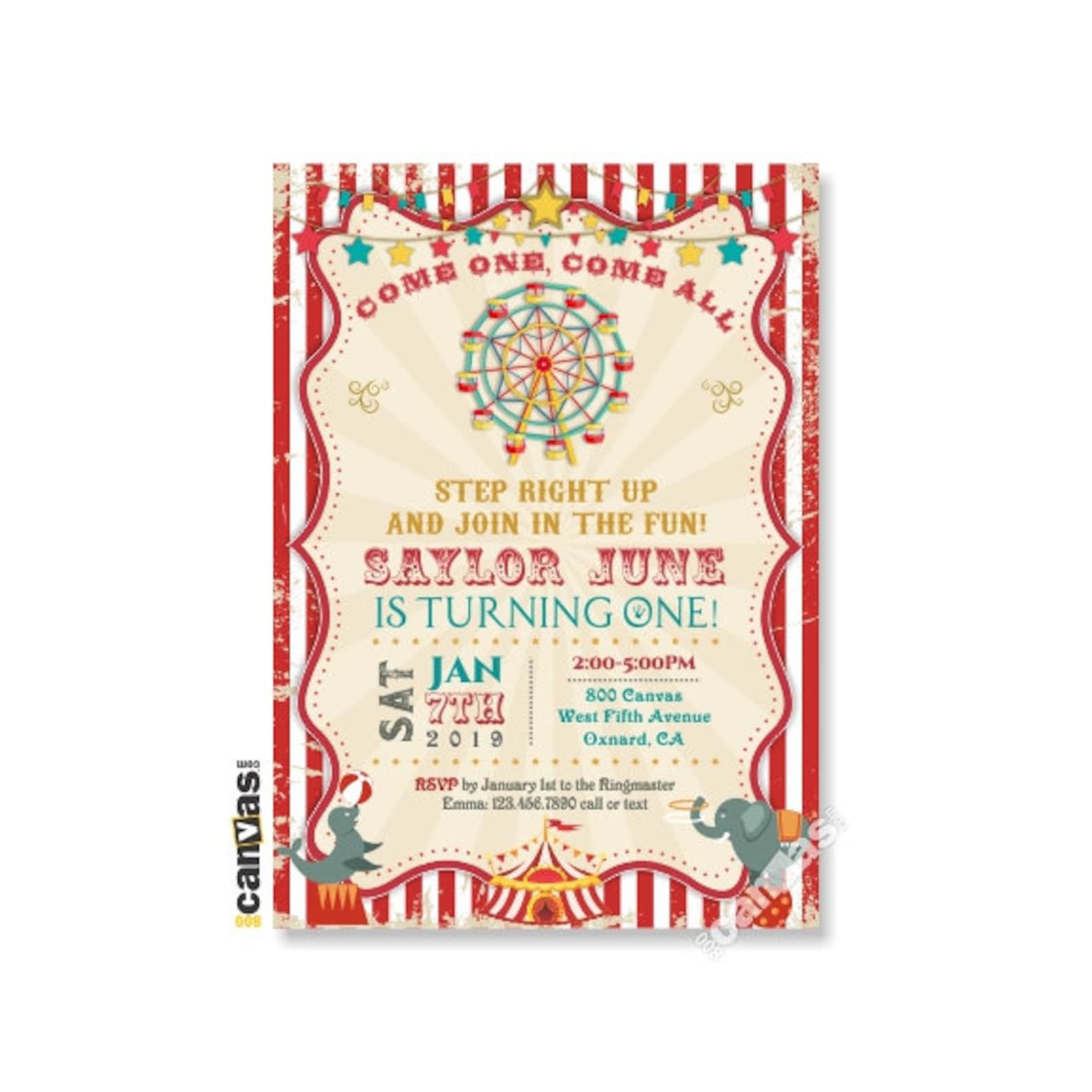 Carousel Invitations Carousel Birthday Invitation Sibling | Etsy Canada