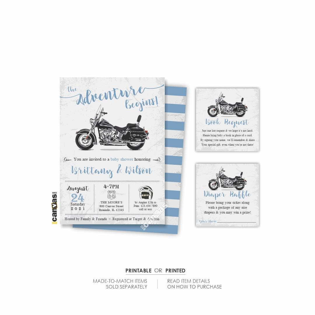 Motorcycle Baby Shower, Biker Baby Shower Invitation, Motorbike Baby ...