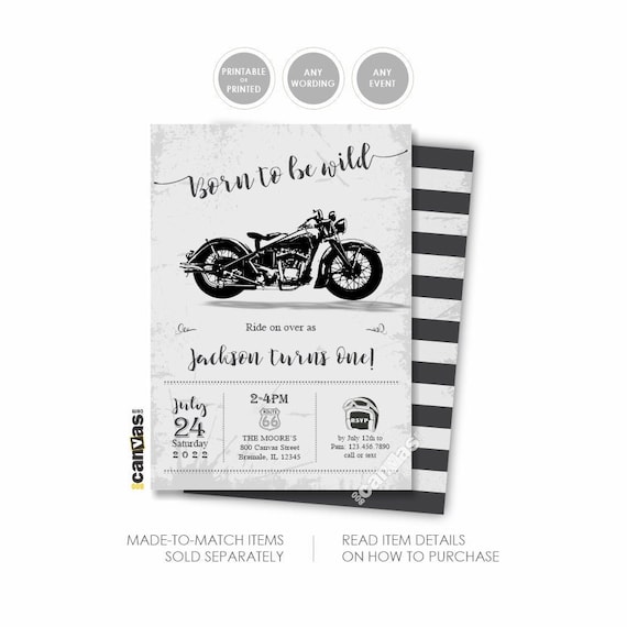 Motorcycle Birthday Invitation Racing Birthday Invite Adult - Etsy